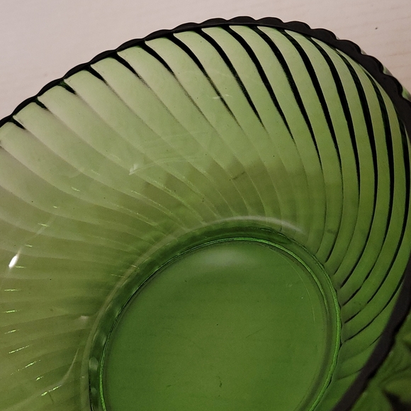 Other | Gorgeous Vintage Green Ribbed Glass Bowl | Poshmark
